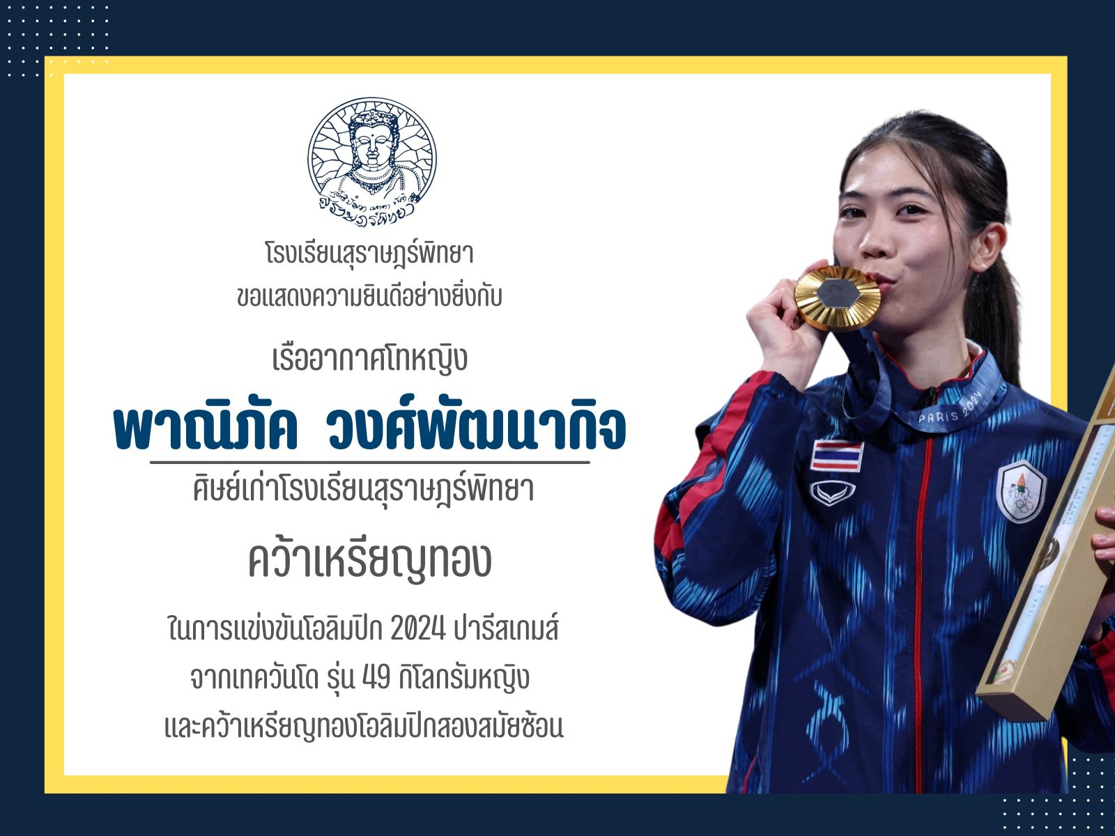 แสดงความยินดี เรืออากาศโทหญิงพาณิภัค วงศ์พัฒนากิจ – Suratpittaya School